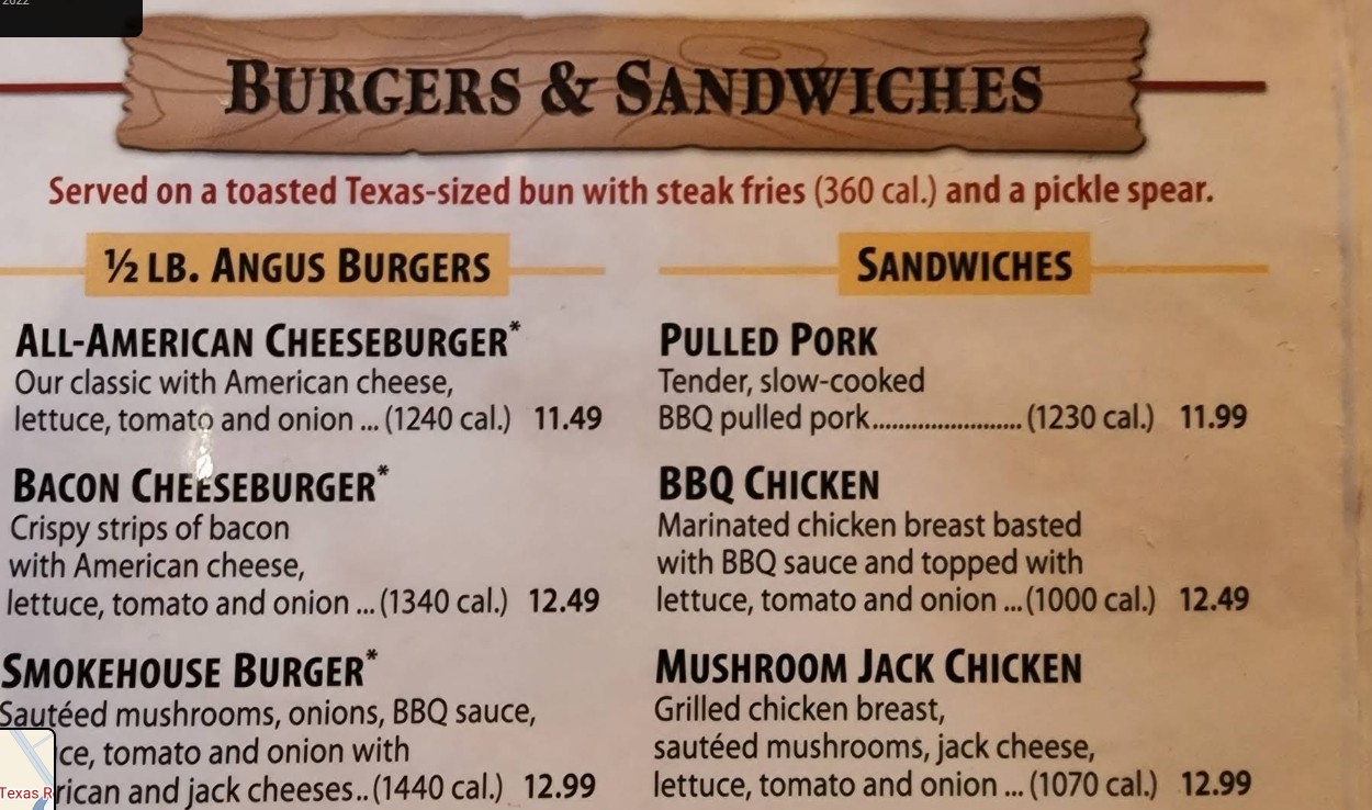 Texas Roadhouse menu in Corona, CA | Steaks, Ribs & More